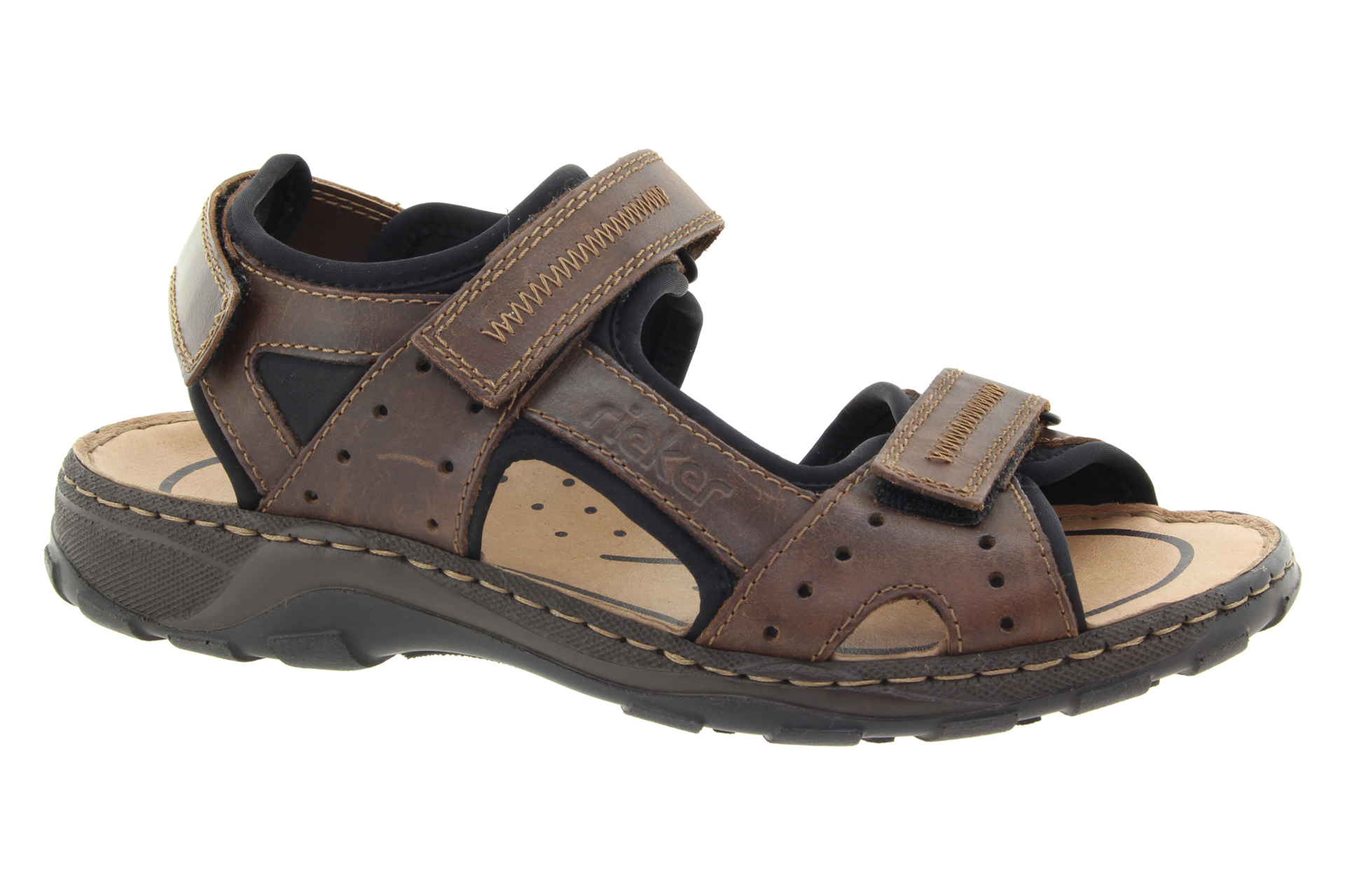 RIEKER Pánské hnědé kožené sandály - Shoemaker.cz